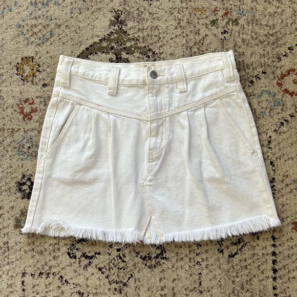 We The Free | Skirts | We The Free Sidecar White Denim Yoked Pleated ...